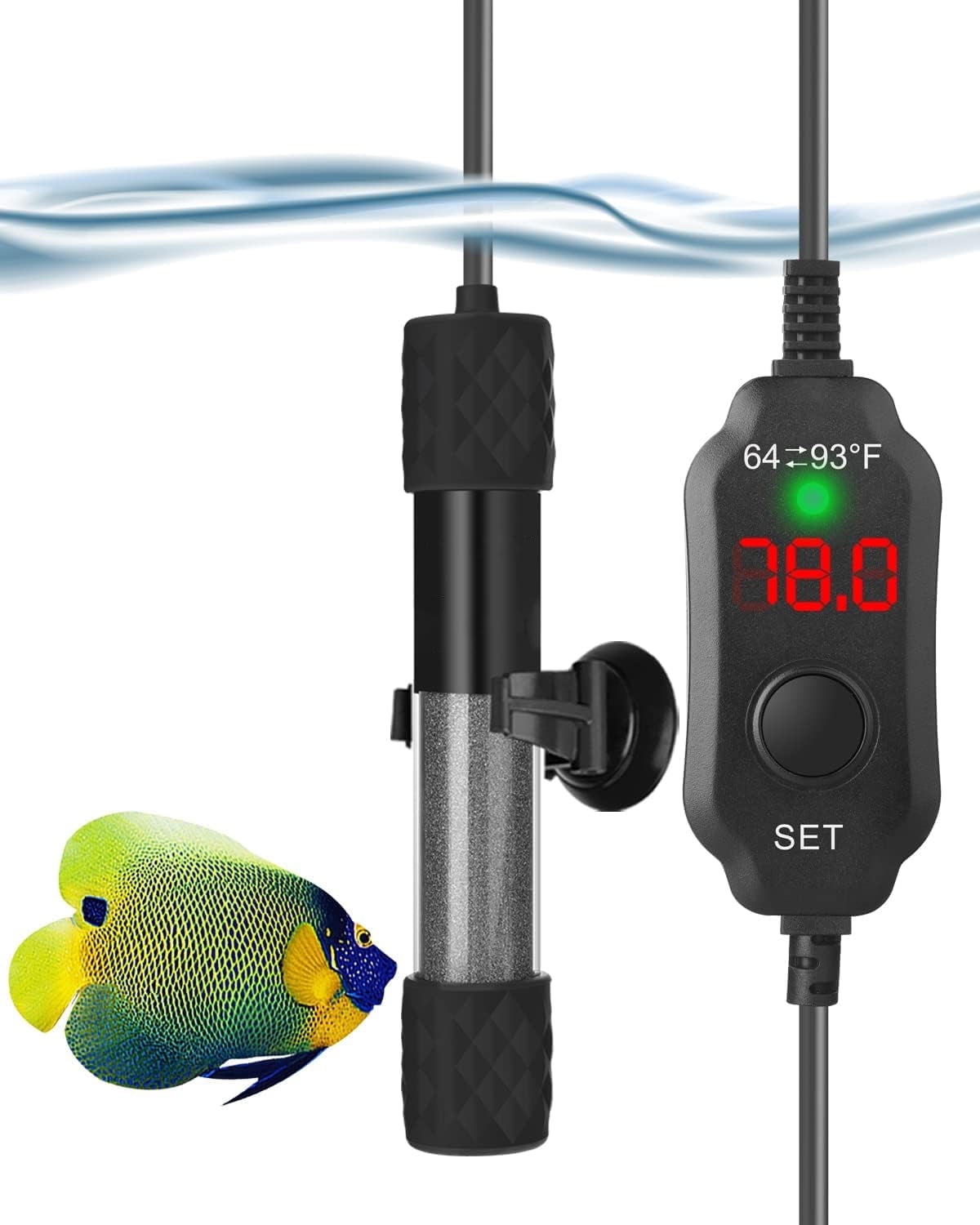 Tawatiler Aquarium Heater 100W, Submersible Fish Tank Heater, LED ...