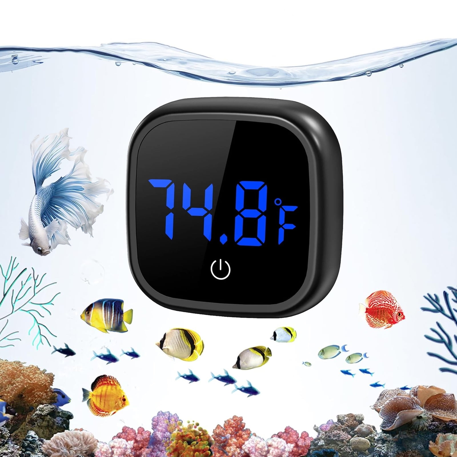 Tawatiler Aquarium Thermometer, Wireless Digital Fish Tank Thermometer ...