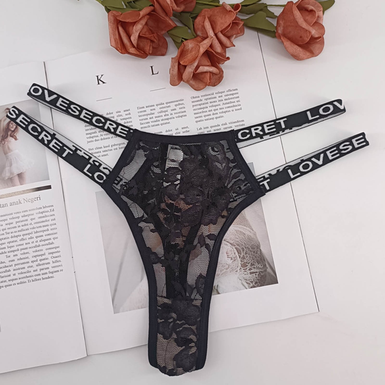 Tawop Black Seamless Underwear For Women High Waisted Sexy Lace Silk G