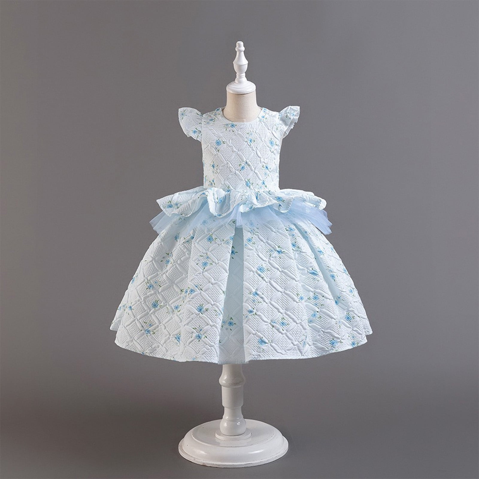 Tawop Blue Princess Dresses for Girls Skirt Girl's Performance Costume ...