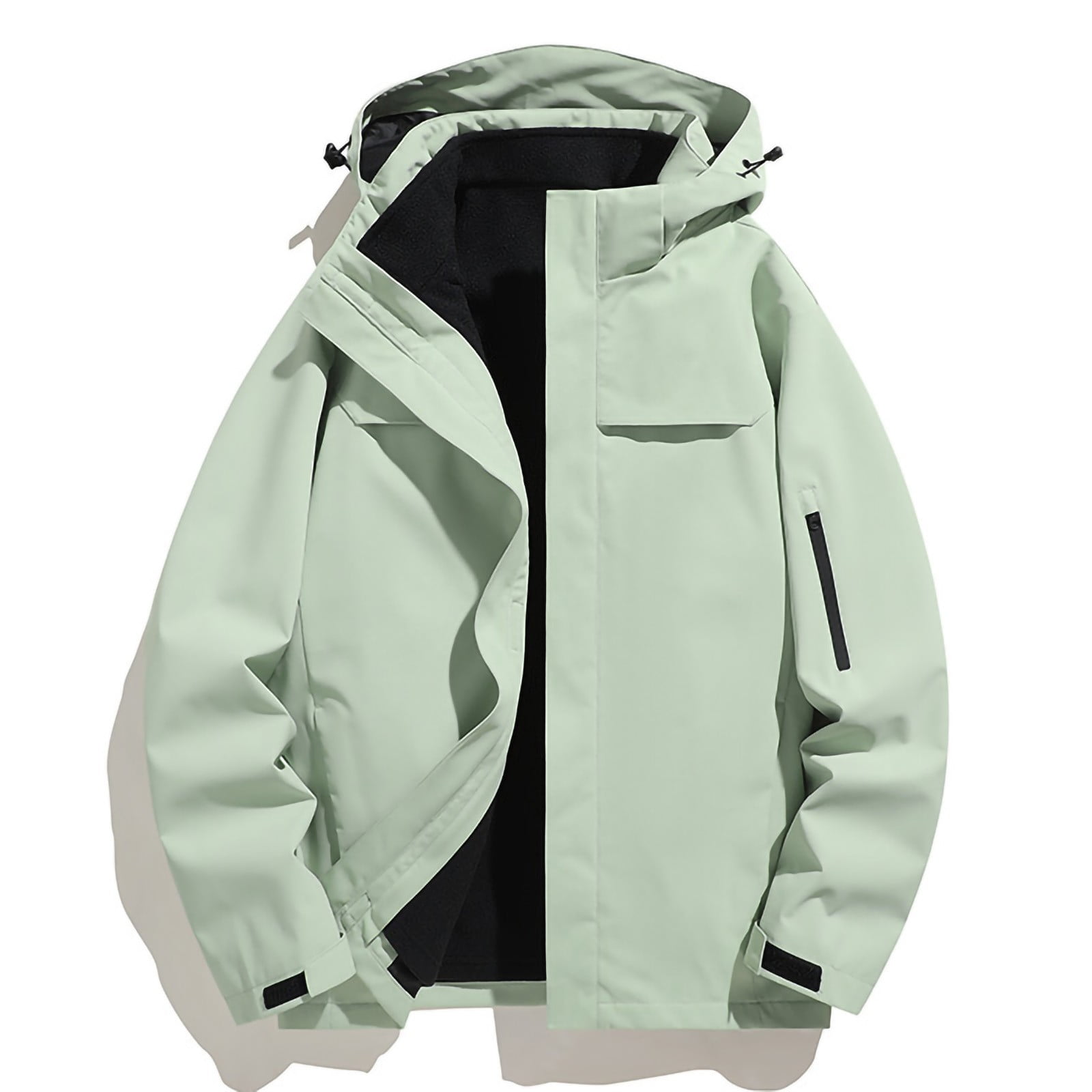 Tawop Coats for Men Thick Wind Breaker Thermal Long Sleeve with Hood ...