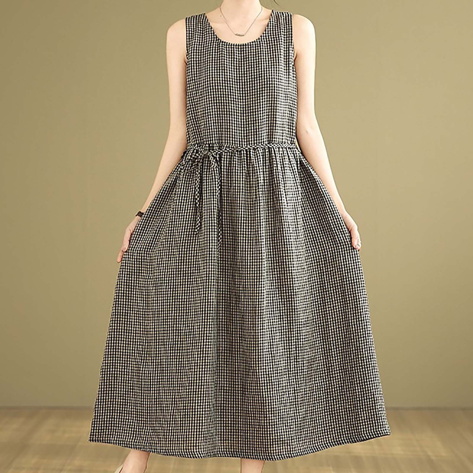 Tawop Dresses for Women Black Summer Dresses for Women 2025 Maxi Crew ...