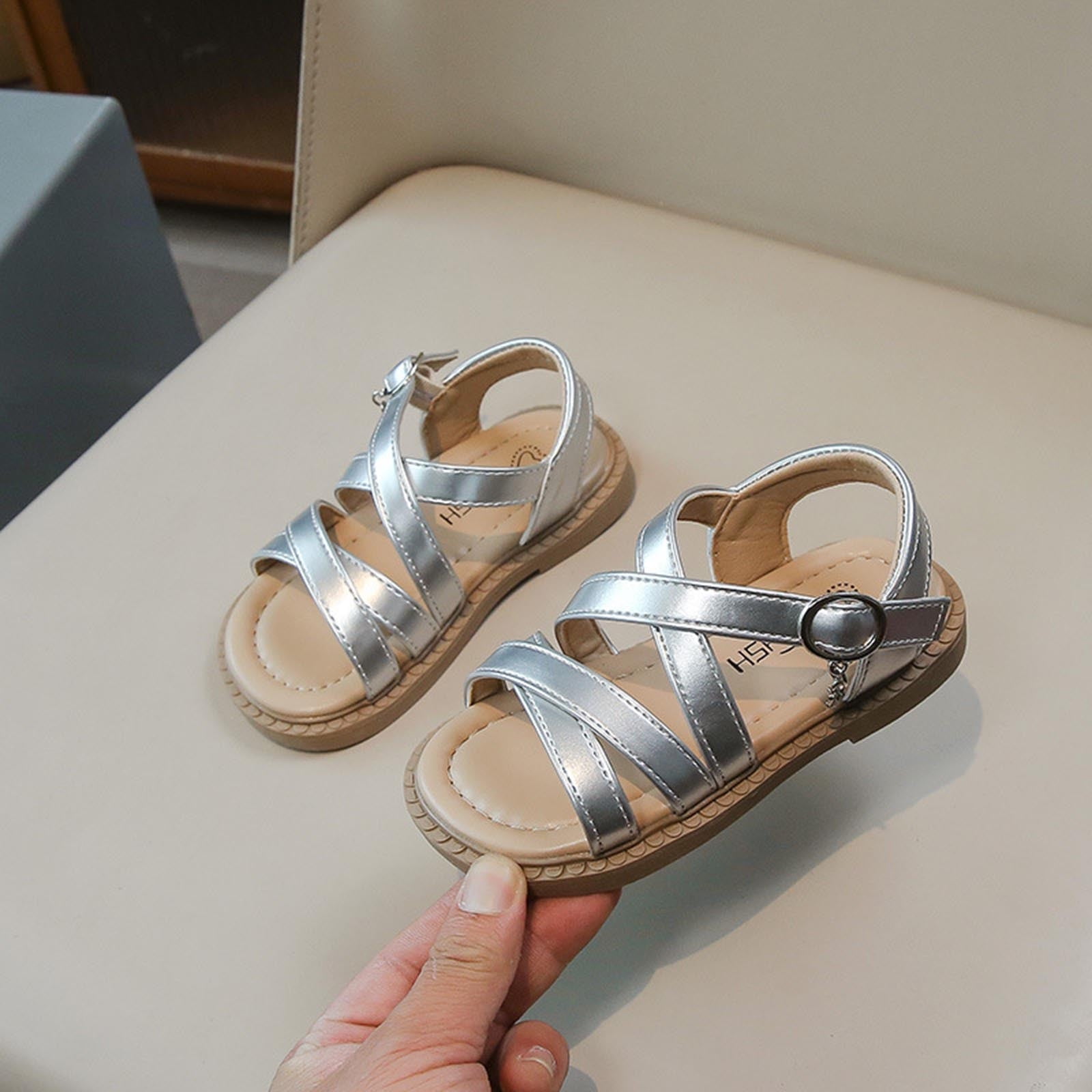 Tawop Girls Sandals Soft Sole Beach Princess Summer Open Toe Girl ...