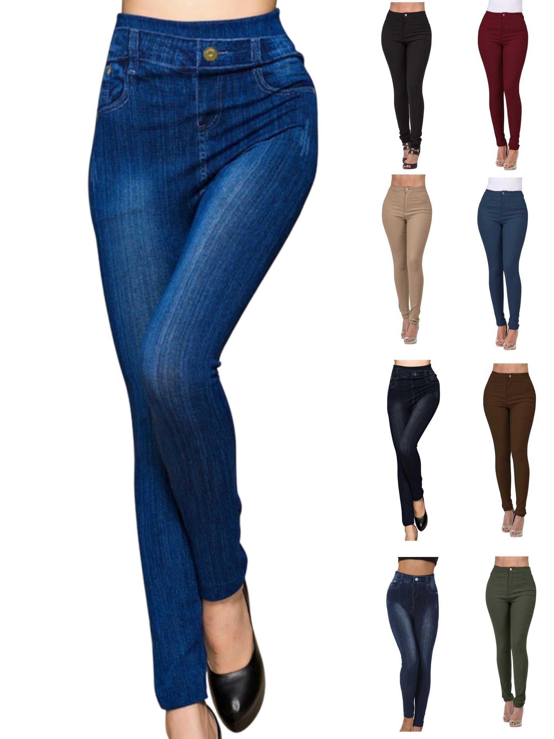 Tawop Jeggings for Women High Rise Jeggings Strechy Jeans Style Pants ...