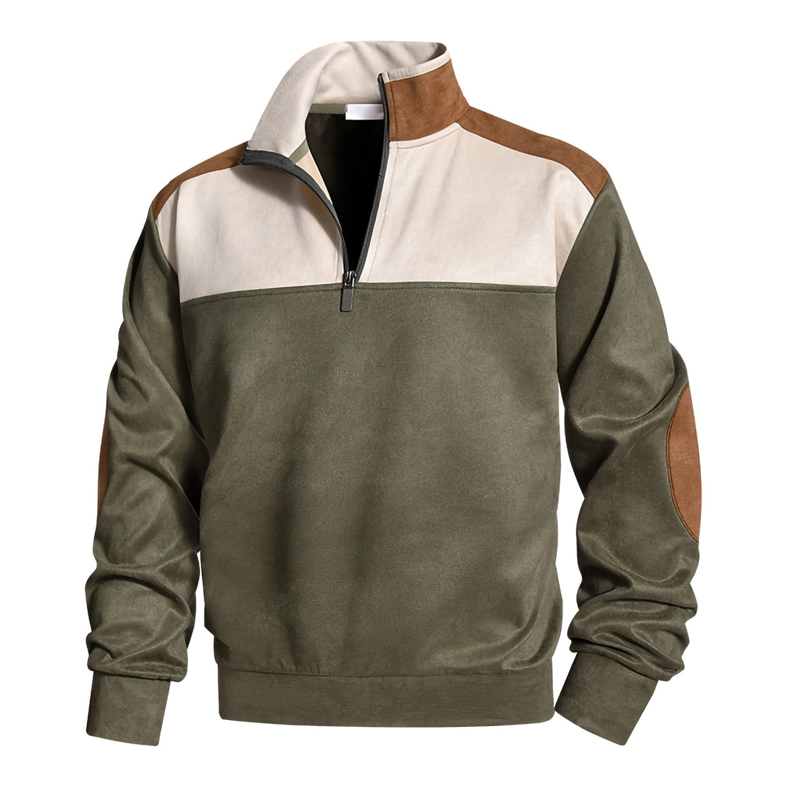 Tawop Men Sweatshirt Men's Spring and Fall Half Open Zipper Hoodie ...