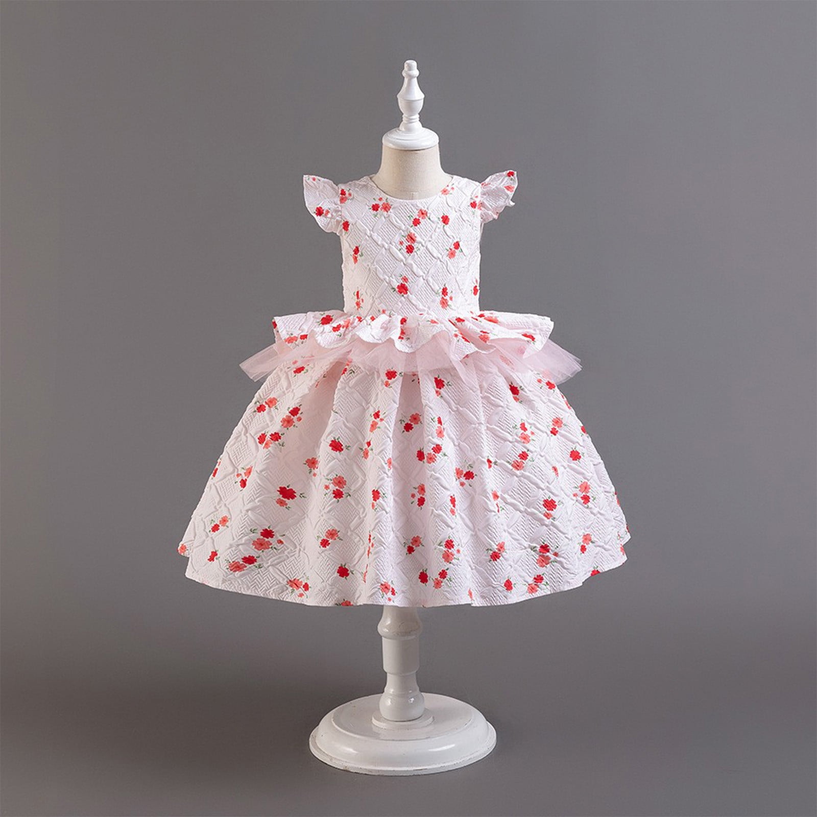 Tawop Red Princess Dresses for Girls Skirt Girl's Performance Costume ...