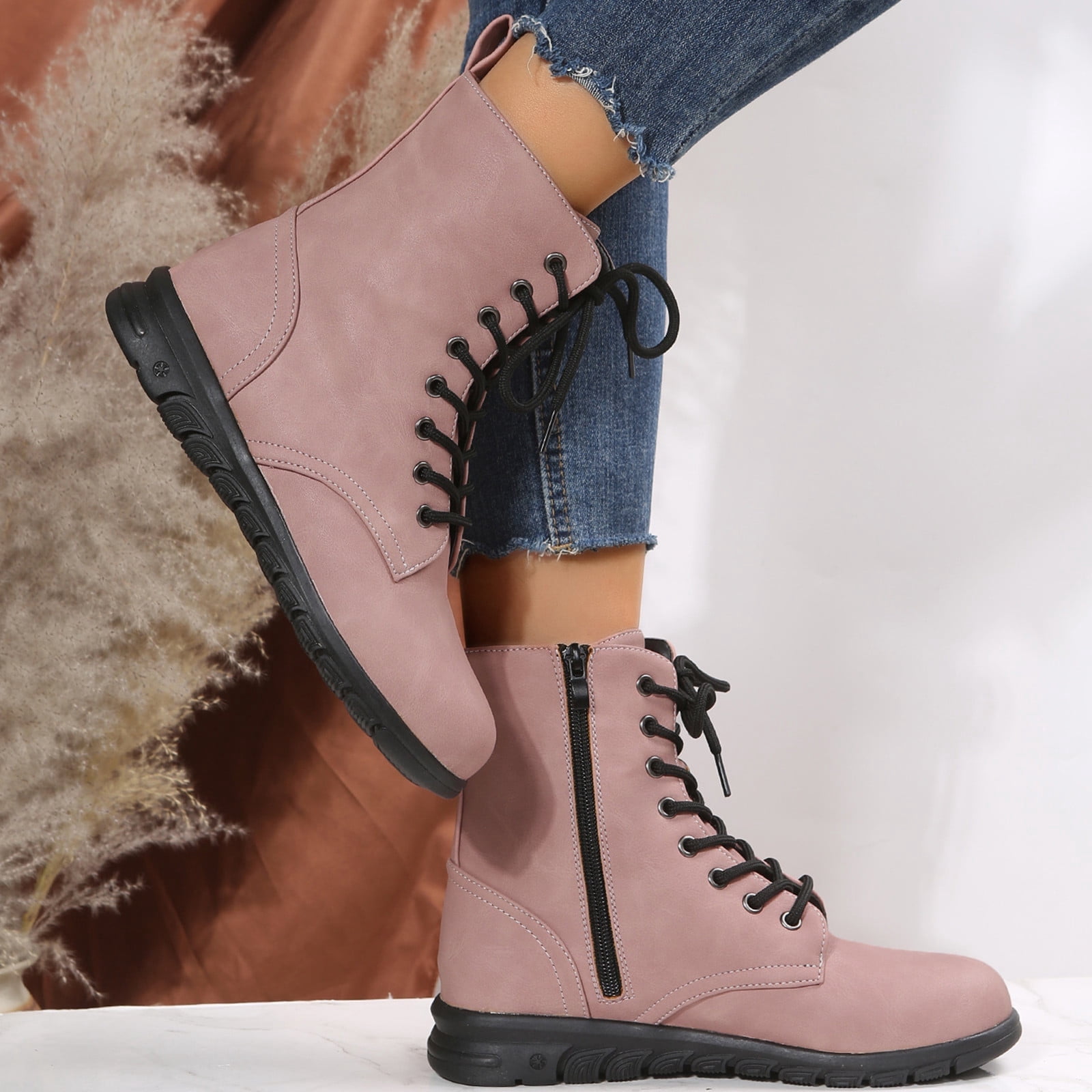 Tawop Women's Shoes Running Shoes for Women Casual Wedge Flat Lace-Up ...