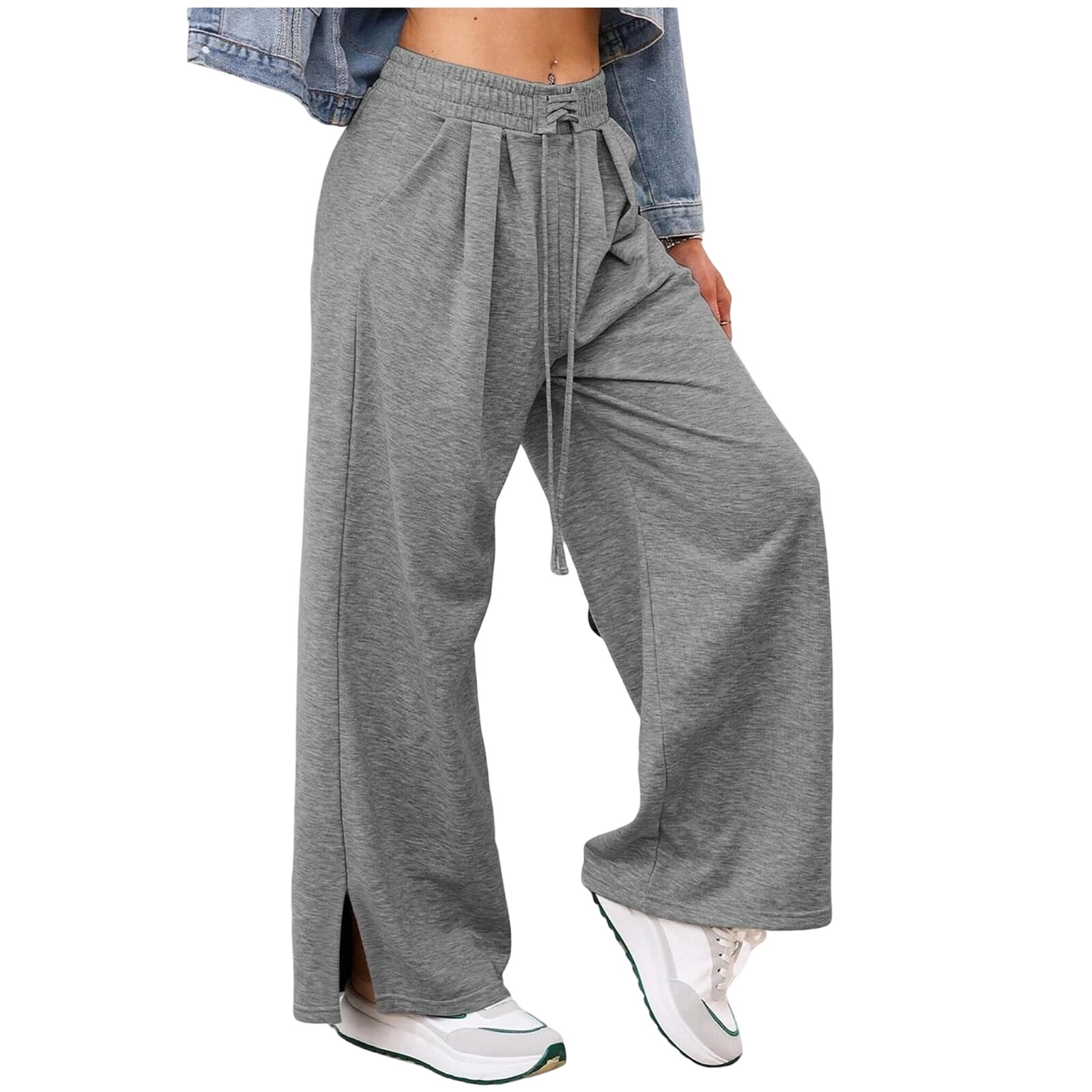 Tawop Sweatpants for Women Wide Leg Corduroy Pants Fall Winter Casual ...