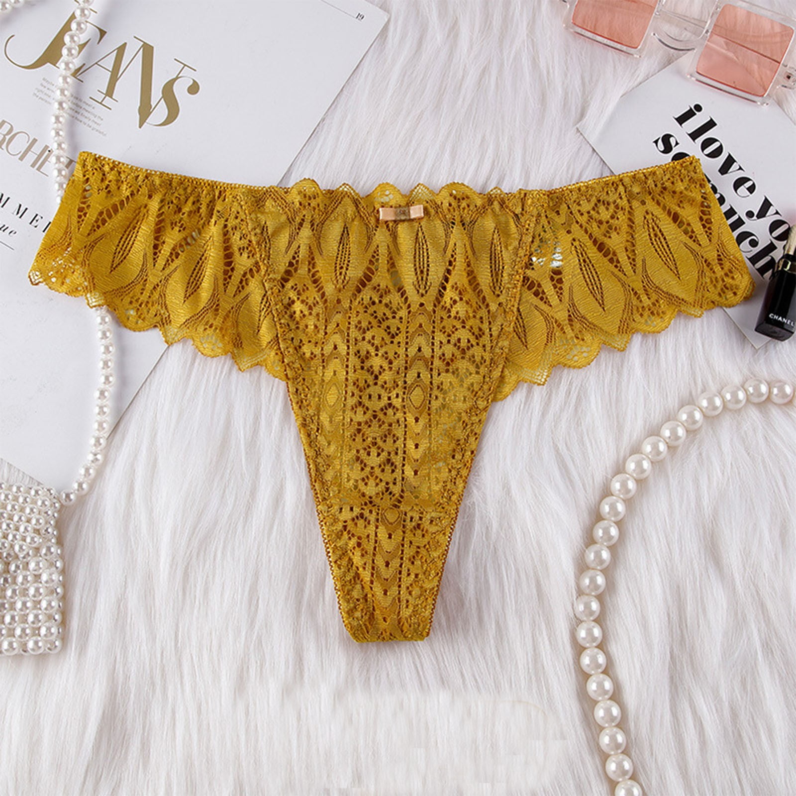 Tawop Thermal Underwear For Women Seamless Sexy Lace Silk G String