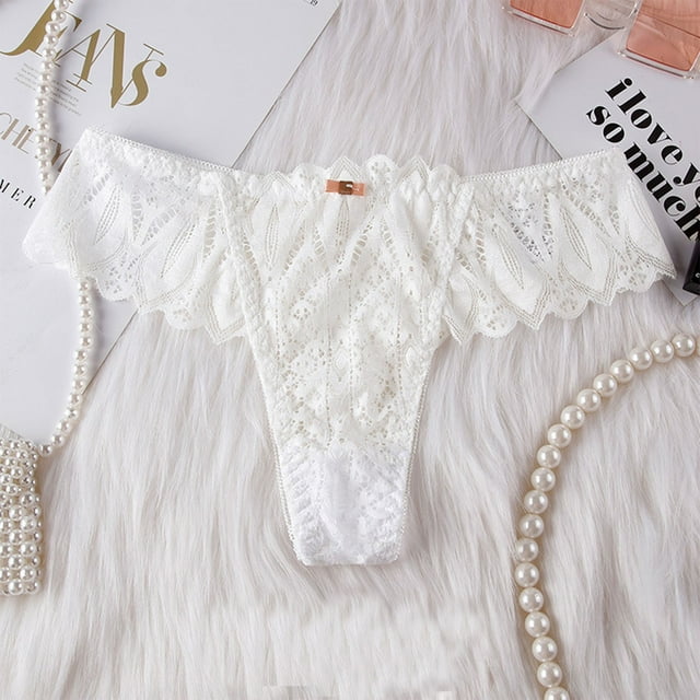 Tawop White Panties For Women Sexy Thong Seamless Sexy Lace Silk G