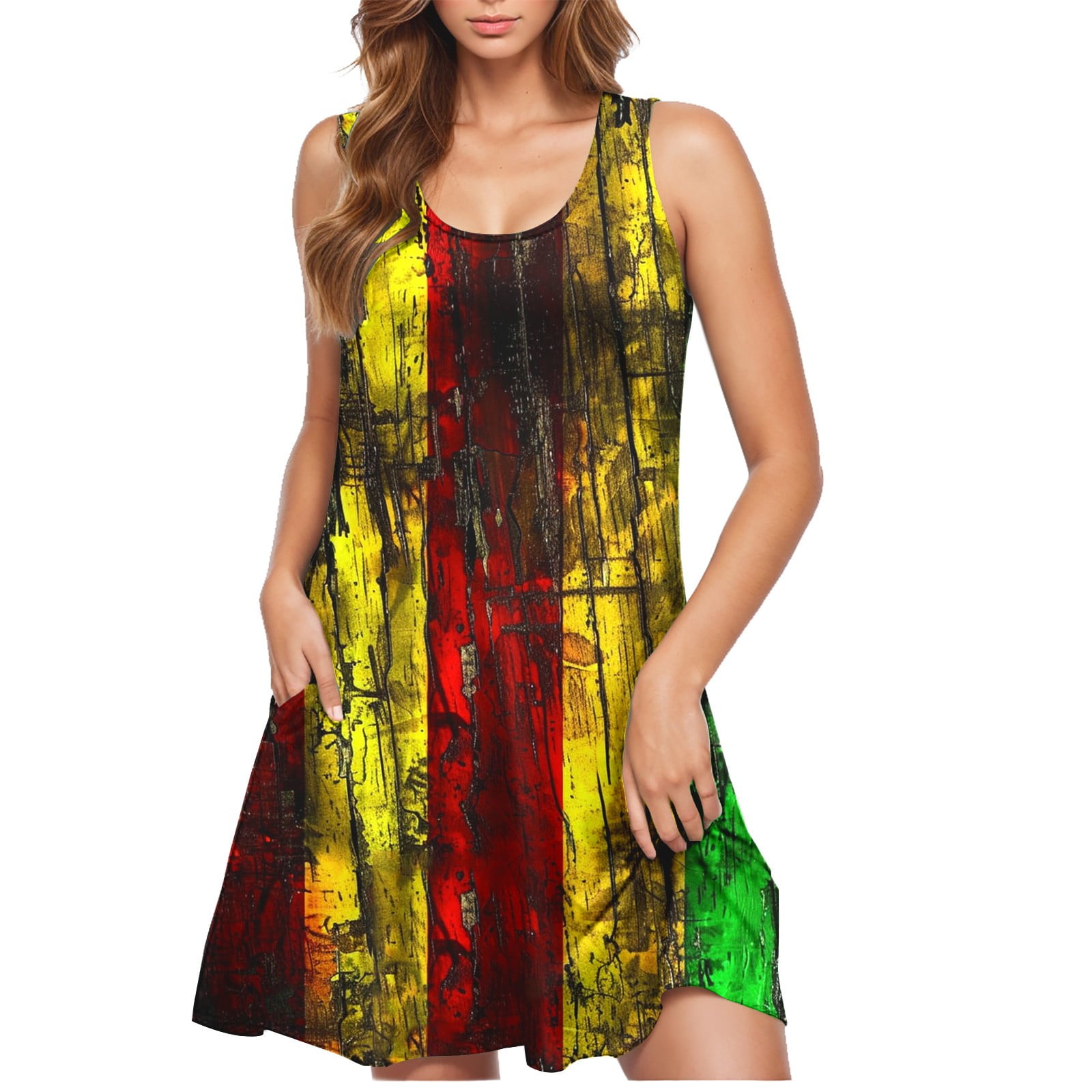 Tawop Women's Dresses Plus Size Crew Neck Printed Clearance Dresses for ...