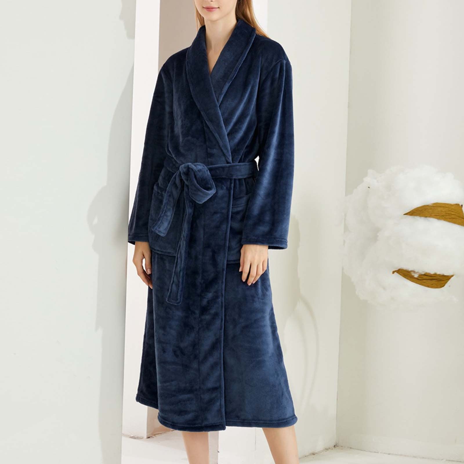 Tawop Women's Robes Womens Pajamas Long Nightgown Home Bathrobe Solid ...