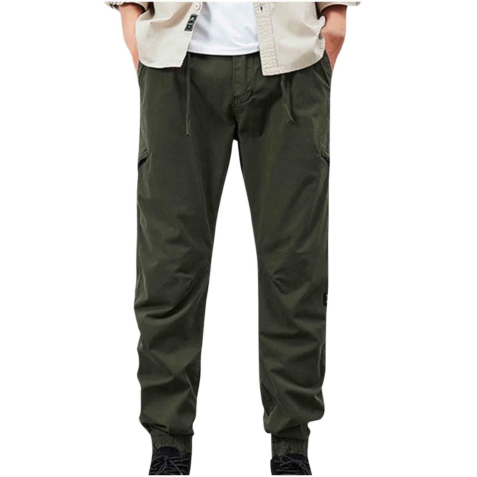Tawop Work Clothes for Men ,Men's Pants Full Length Solid Color Pockets ...
