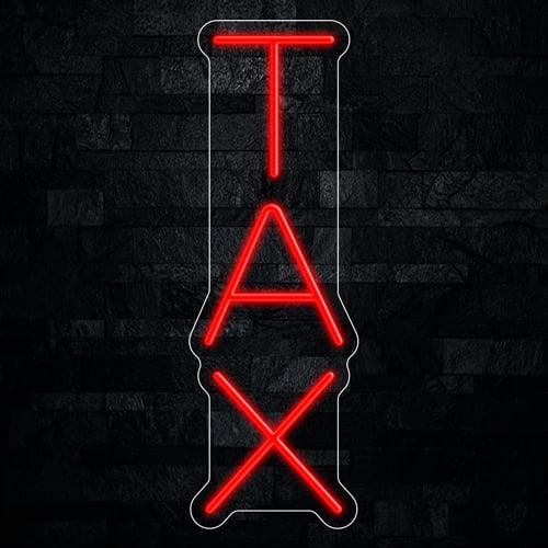 Tax Neon LED Sign 8"L x 24"H #32788 - Walmart.com
