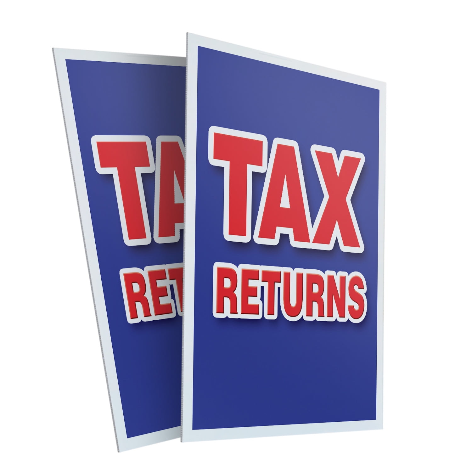 Tax Returns (2-PACK) 24" x 36" Plastic Signs | Sign Insert 4mm ...