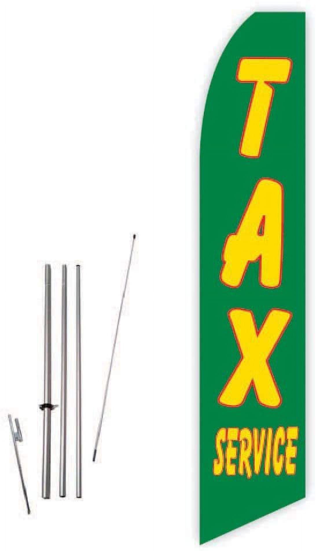 Tax Service Green Super Novo Feather Flag - Complete with 15ft Pole Set ...