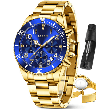 Blue Watches for Men OLEVS Watch Men Blue Face Luxury Watches for Men ...