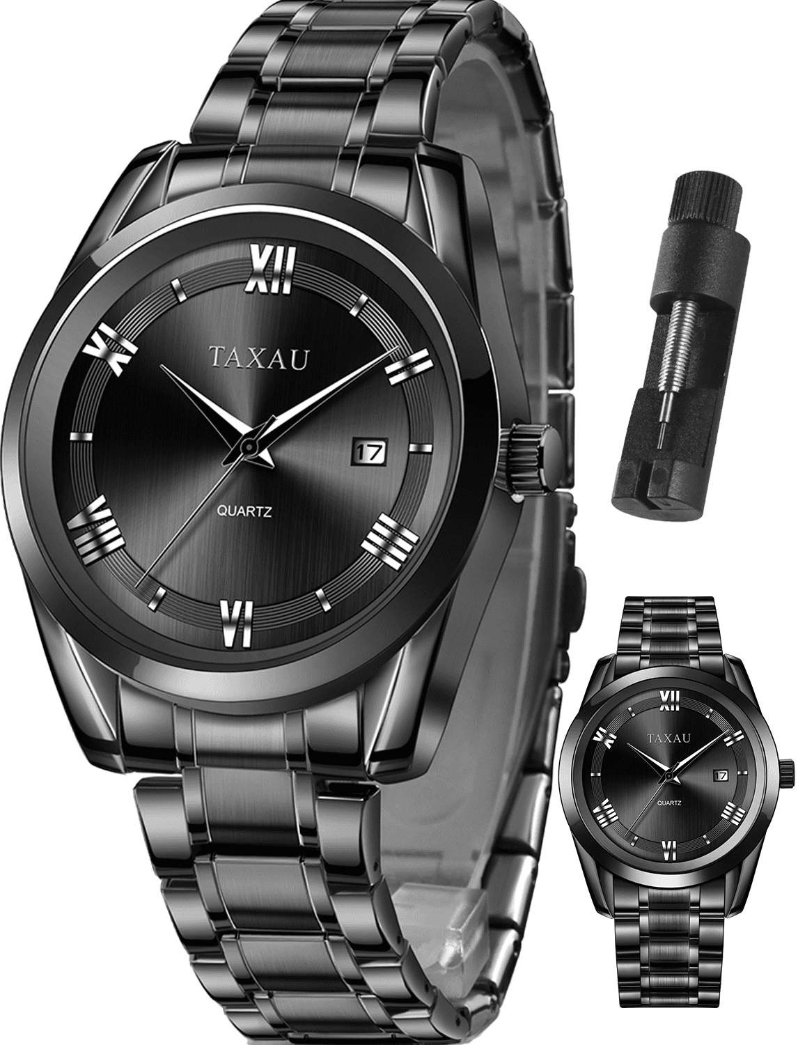 Taxau Mens Black Watches Fashion Black Dial Watches For Men Analog ...