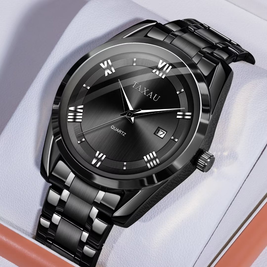 Taxau Mens Black Watches Fashion Black Dial Watches For Men Analog ...