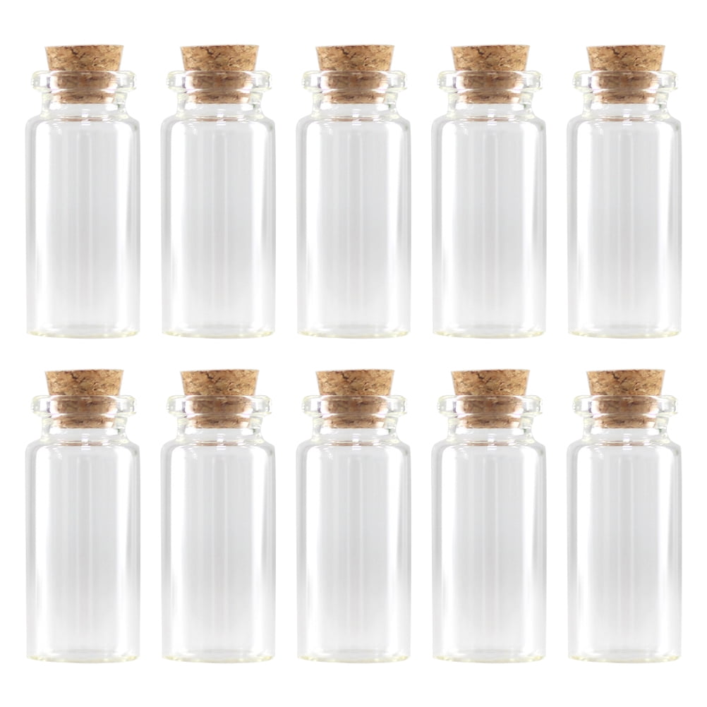 CTIRCHIU Tiny Glass Bottles Storage Container Transparent 100pcs Small ...