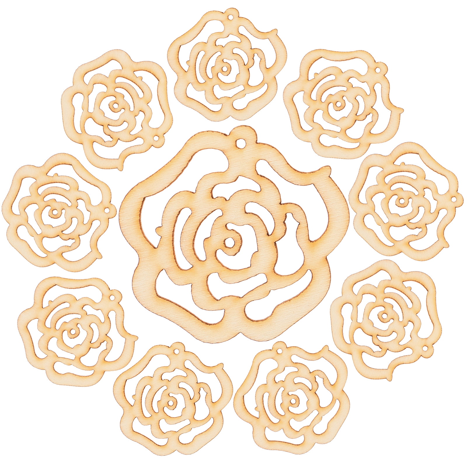 Taxenne 10PCS Hollow Rose Flower Veneer Slices for Patchwork, Christmas ...