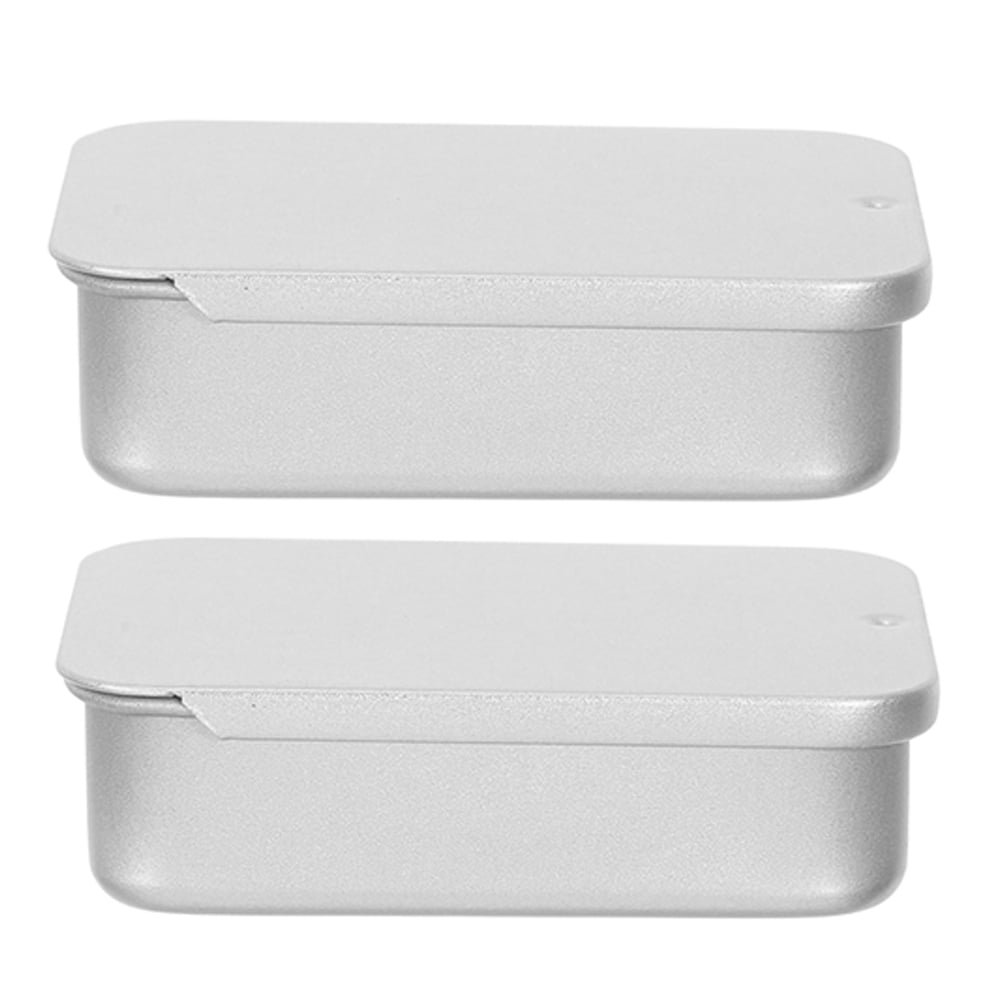 Taxenne 2Pcs Small Tinplate Boxes Sliding Lidded case Portable Metal ...