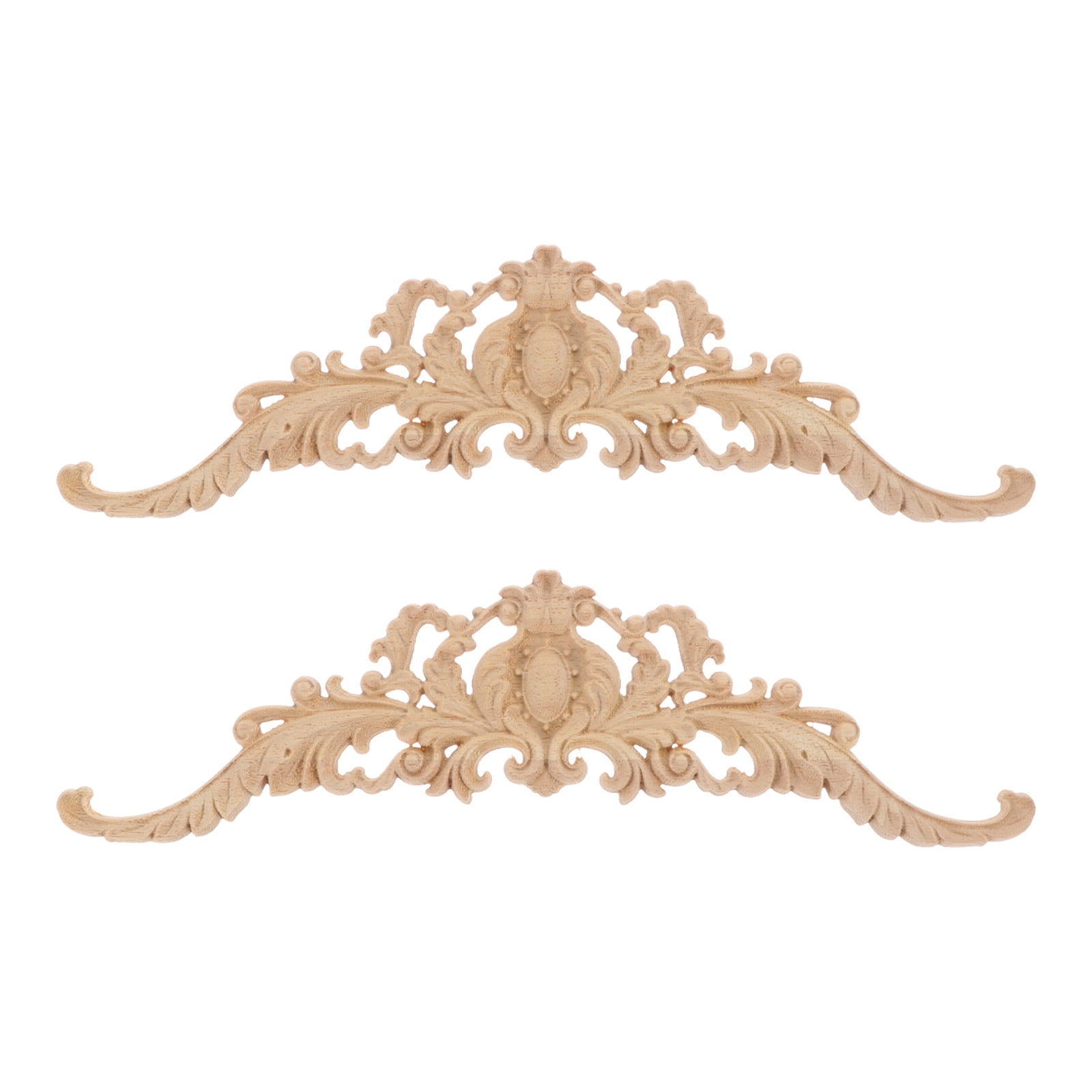 CTIRCHIU Applique Decors Wood Carved Applique Paint Color 2Pack 11.8X2 ...