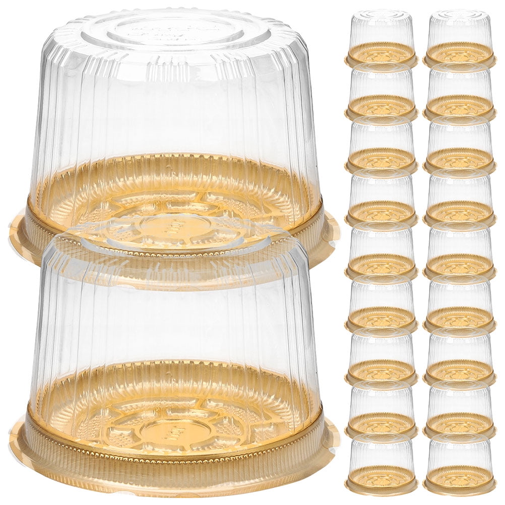 Taxenne 50-Pack Clear Lid Round Cake Carrier Boxes for Baking, Small ...