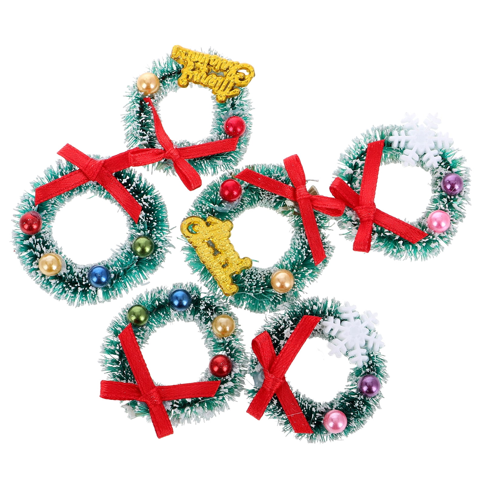 CTIRCHIU Set of 6 Mini Wreaths, Assorted Colors Small Wreaths for Home ...