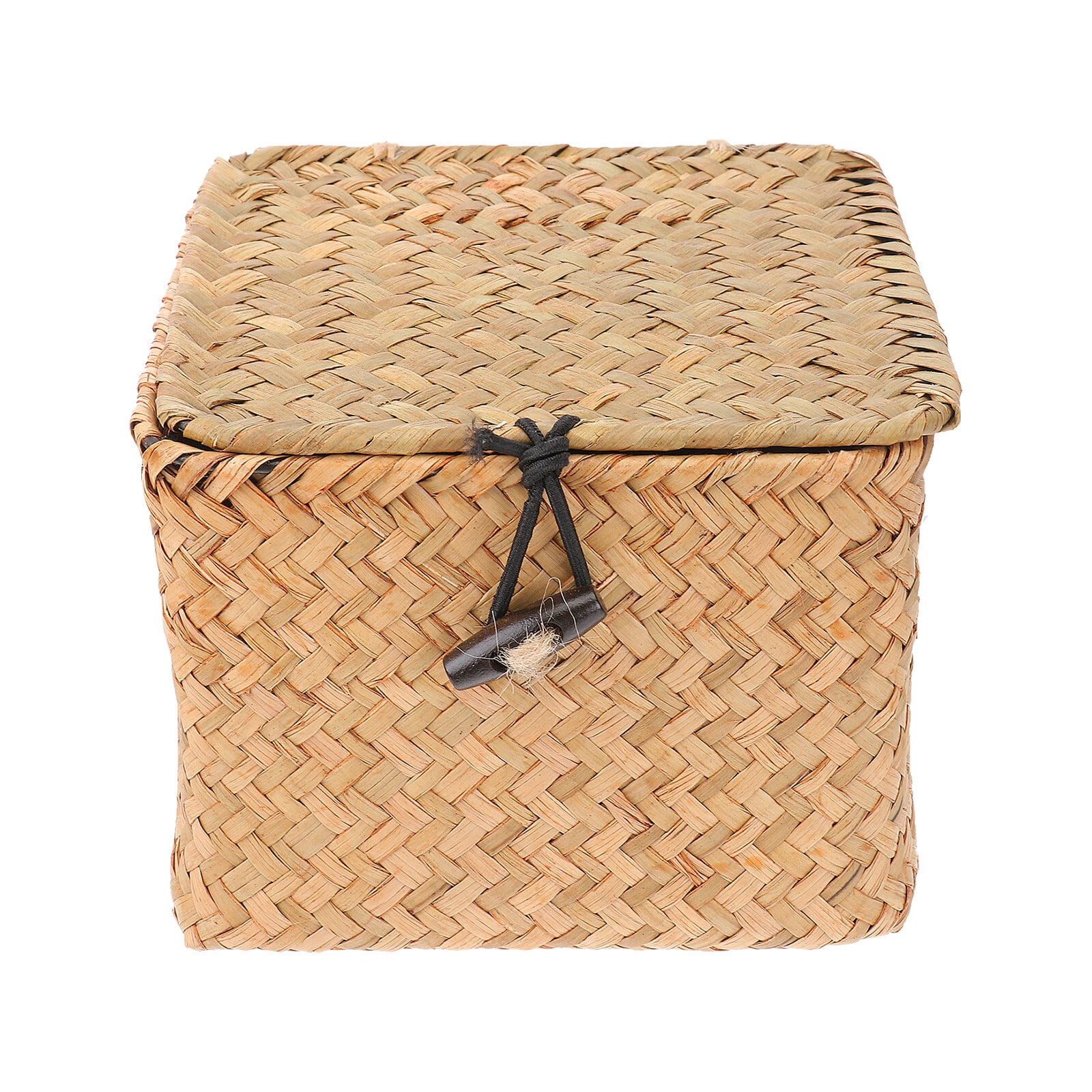 Taxenne Small Seagrass Storage Basket with Lids Rattan Organizer ...