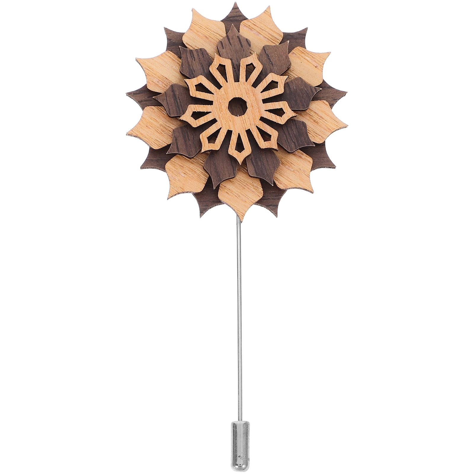 Taxenne Wooden Wedding Groom Lapel Pin Flower Boutonniere Suit Decoration Accessory - Walmart.com