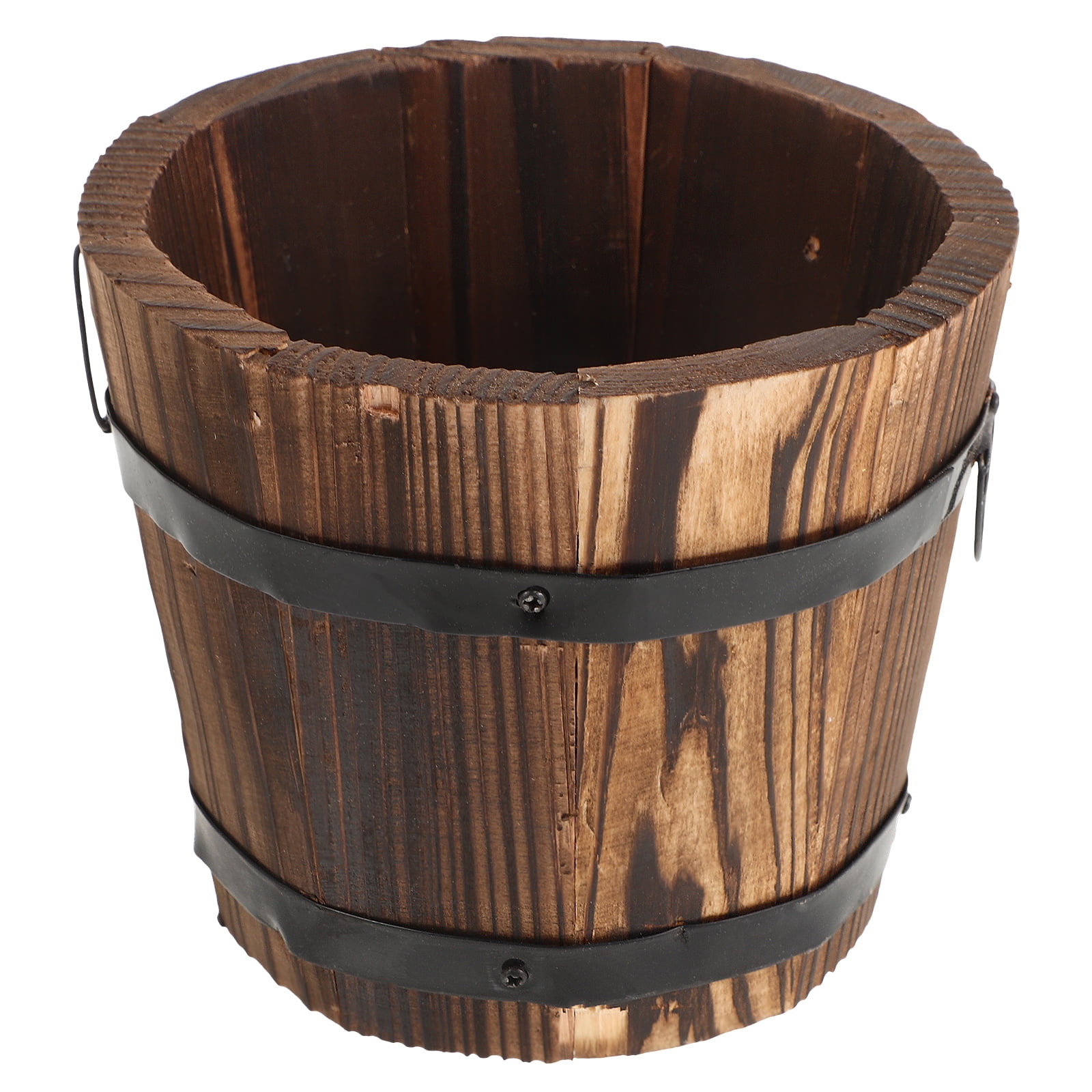 Taxenne Wooden Round Garden Planter Round Garden Flower Pot for Patio ...