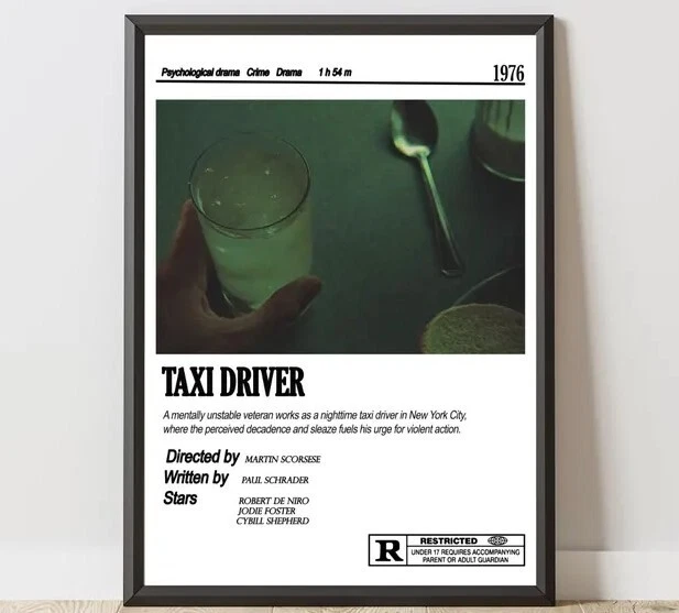 Taxi Driver Movie Digital Poster , Taxi Driver Print Poster, Martin ...