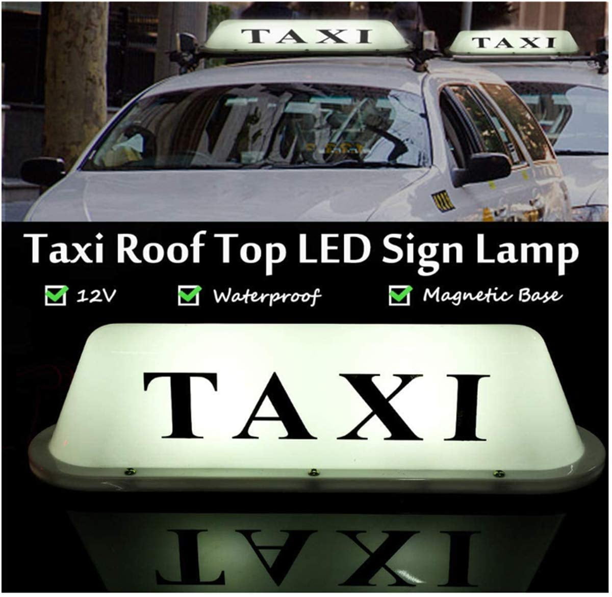 Taxi Sign Cab Lights MMF7 Magnetic Car Roof Taxi Top Sign Indicator ...