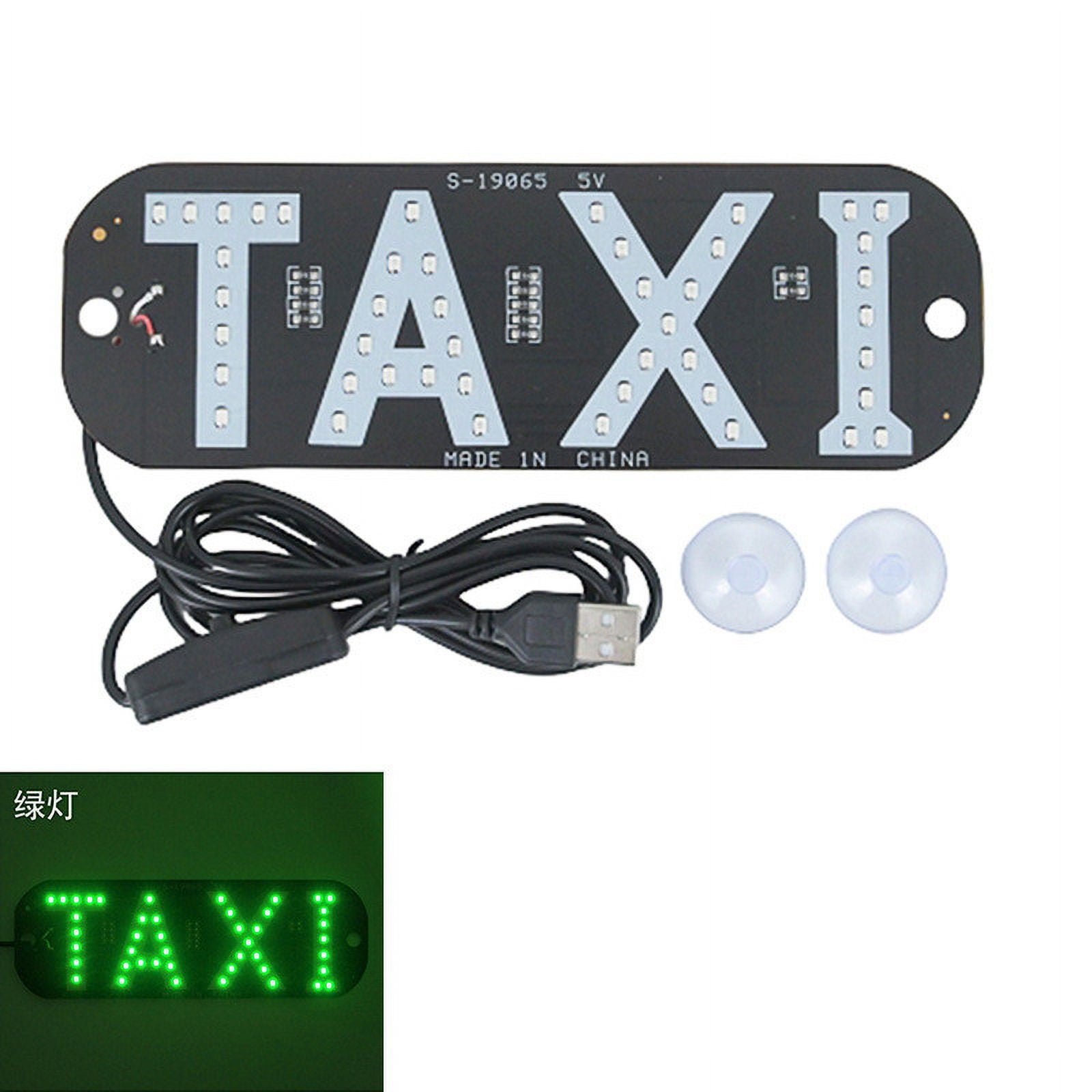 Taxi Sign USB Plug Led Light Signs for Car, Taxi Sign Light Windshield ...