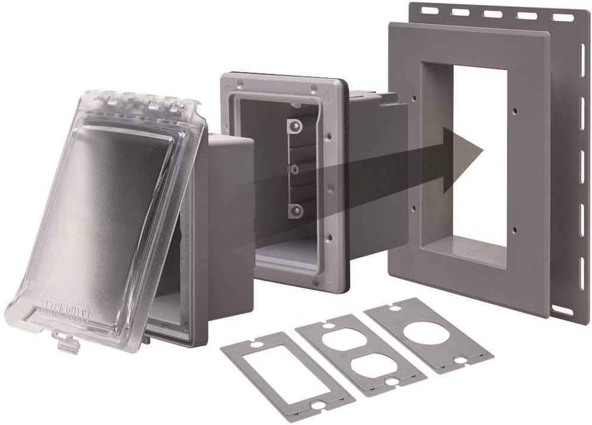 TayMac MR420CG 1-Gang Recessed Enclosure Extra Duty, 6-in-1 Nonmetallic ...