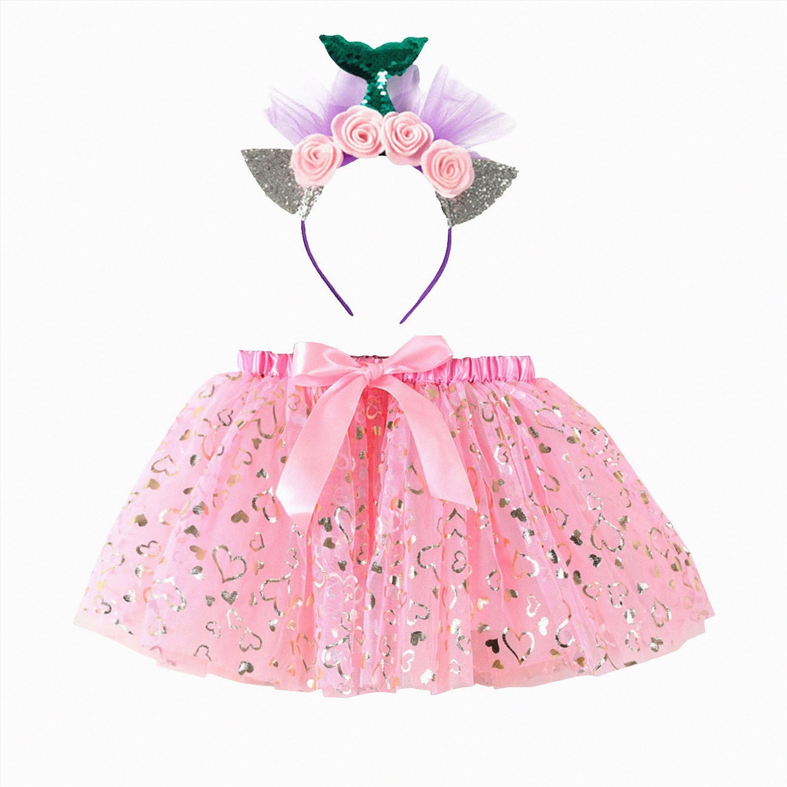 Taybagh Skirts for Girls Mesh Shiny Print Princess Dress Up Skirts Baby ...