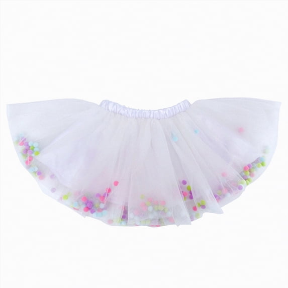 Taybagh Solid Color Skirts for Girls Elastic Colored Ball Mesh Fluffy ...