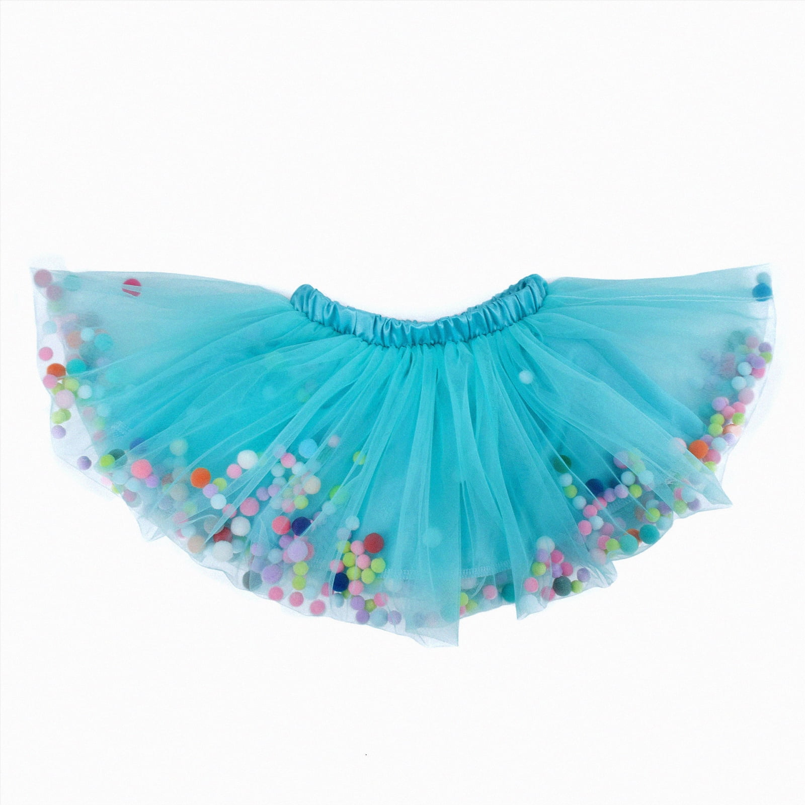 Taybagh Solid Color Skirts for Girls Elastic Colored Ball Mesh Fluffy ...
