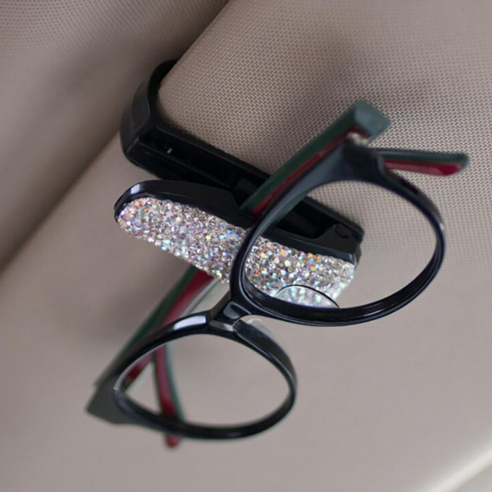 Taykoo Sunglass Holder for Car Sun Visor，with Bling Rhinestones Crystal ...