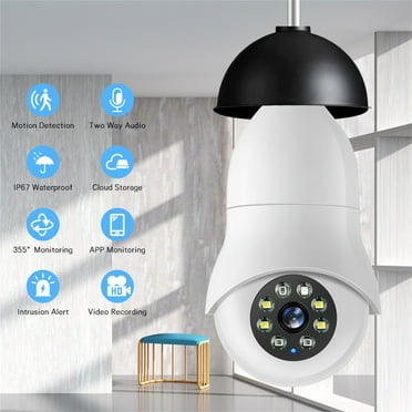 Jahy2Tech 2Pack WiFi IP Camera Light Bulb 1080P HD Security Cam with ...