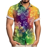 Taylonsss Men's Printed Short Sleeve Button-Down Shirt Summer Casual ...