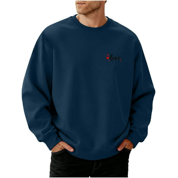 Taylonsss Men's Winter Casual Fashion Print Round Neck Long Sleeve ...