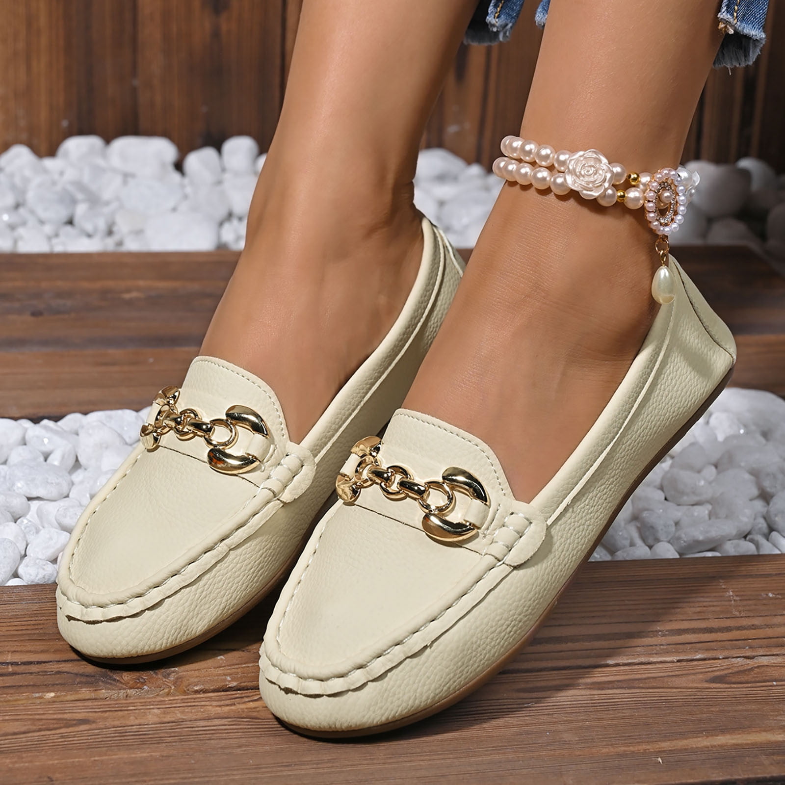 Taylonsss Women's Fashionable and Comfortable French Retro Loafers with ...