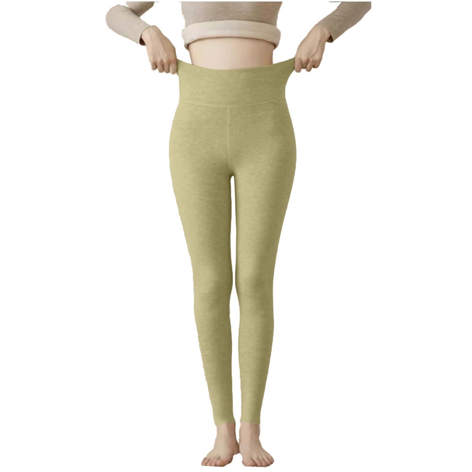 Taylonsss Womens Winter Thermal Pants High Waist Wide Band Wool Blend ...