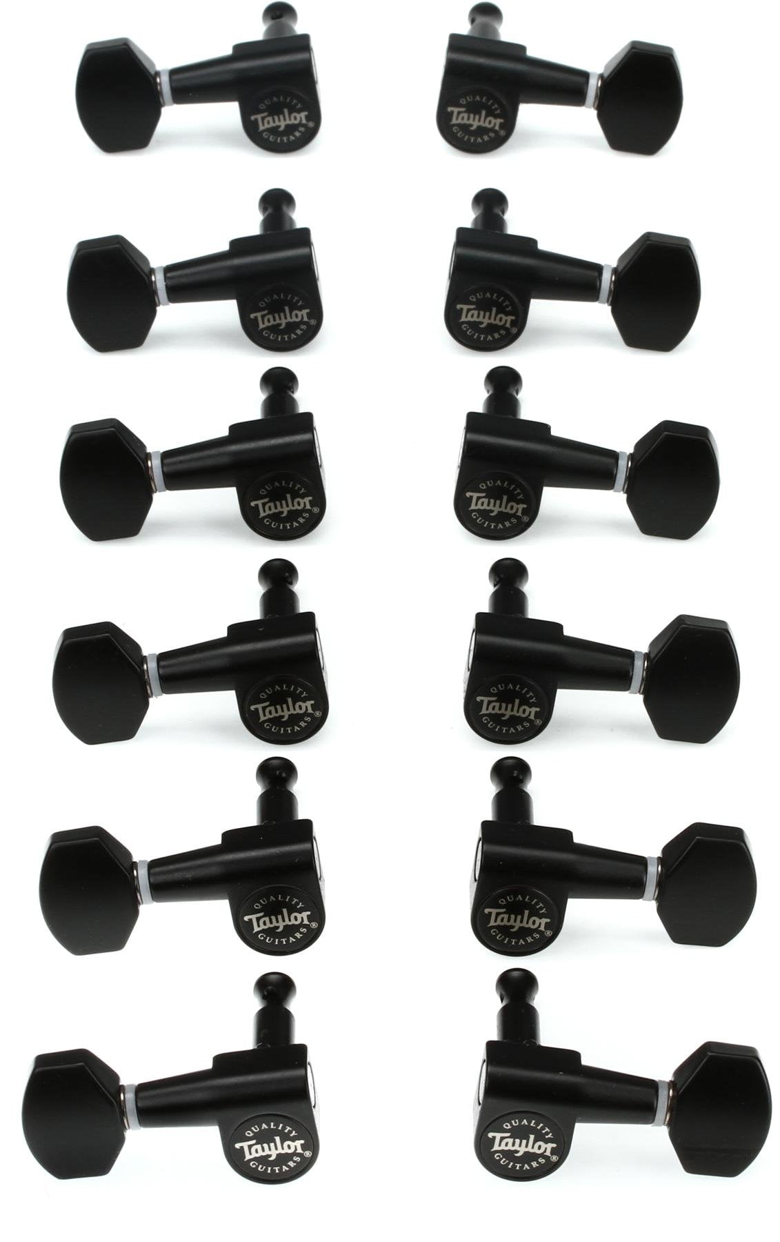 Taylor 12-String 6x6 Guitar Tuners, 1:18 Ratio - SATIN BLACK, #181-12SB ...
