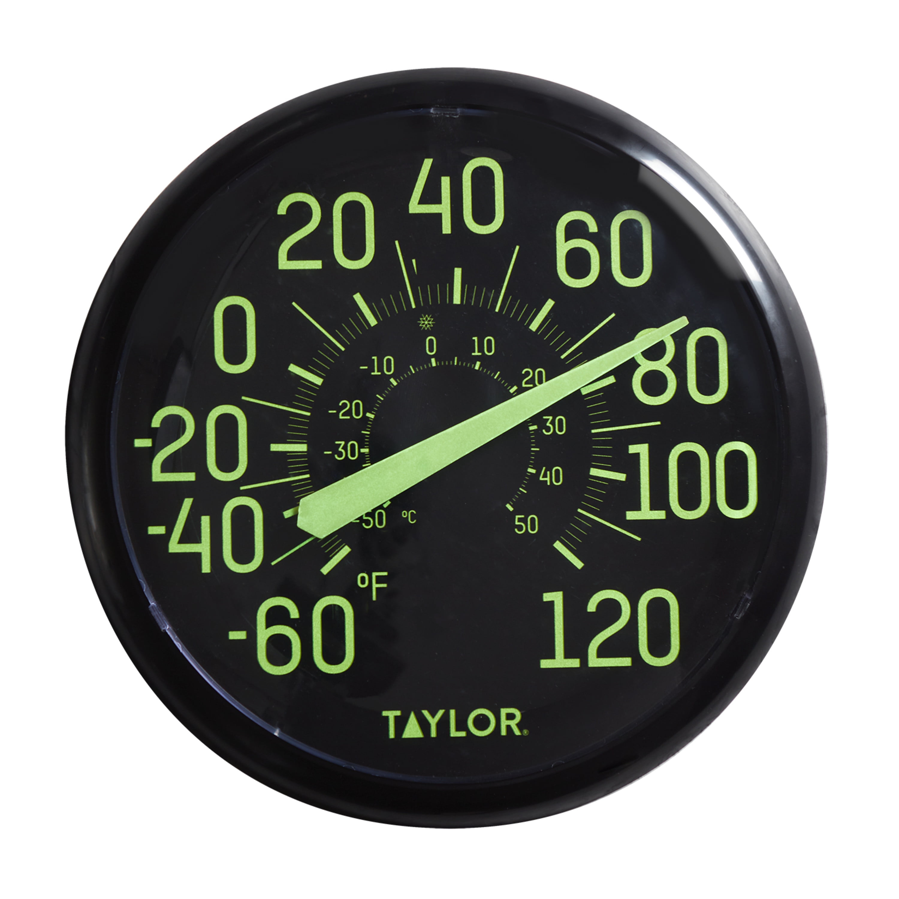 Taylor 13.25-inch Glow in the Dark Dial Thermometer in Black - Walmart.com