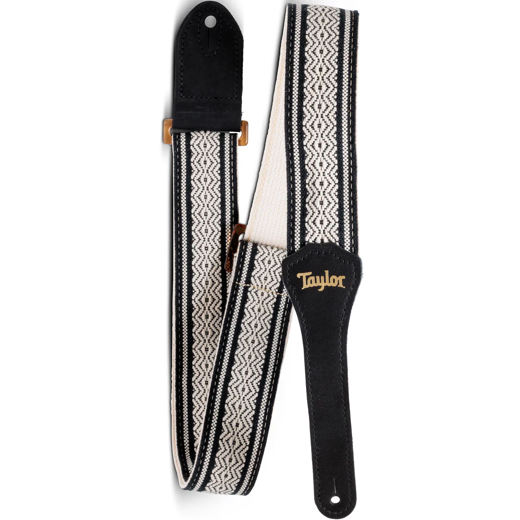 Taylor 2 " Academy Strap, White/Black, Jacquard Cotton, Amber Buckle ...