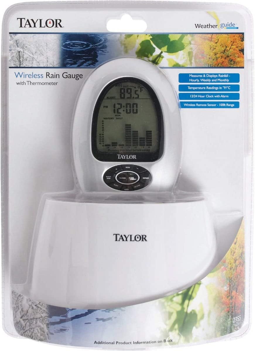 Taylor 2755 Digital Wireless Rain Gauge & Thermometer - Walmart.com