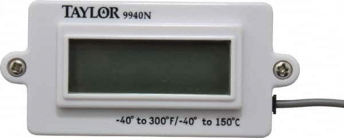 Taylor -40 to 300°F Digital Panel Thermometer LCD Display, 1.5 Volts ...